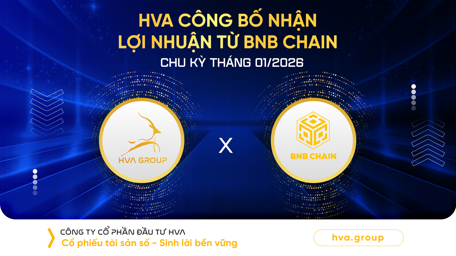 HVA CÔNG BỐ NHẬN LỢI NHUẬN TỪ BNB CHAIN CHU KỲ THÁNG 01/2026