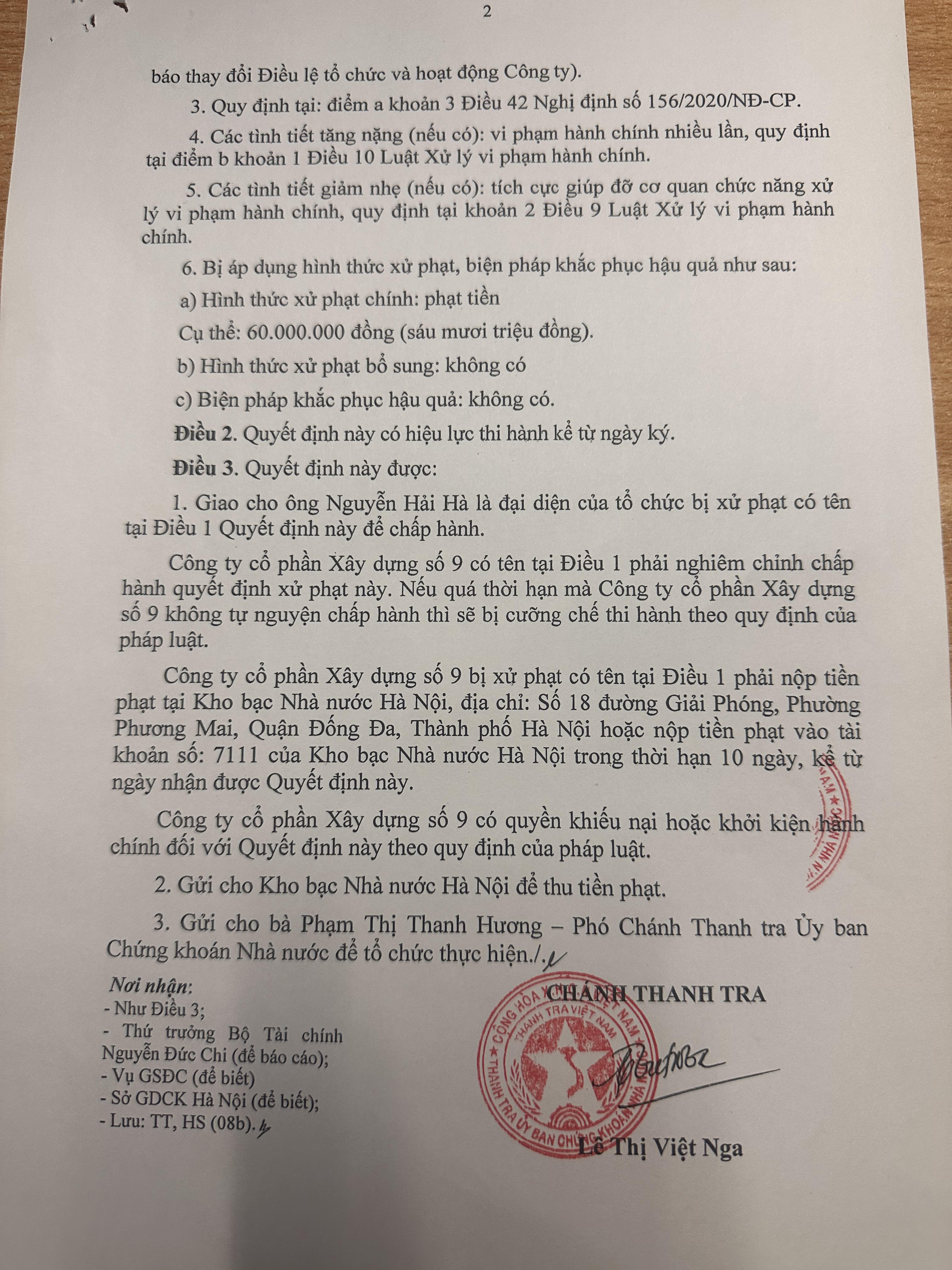 VC9: Quyết định xử phạt vi phạm hành chính